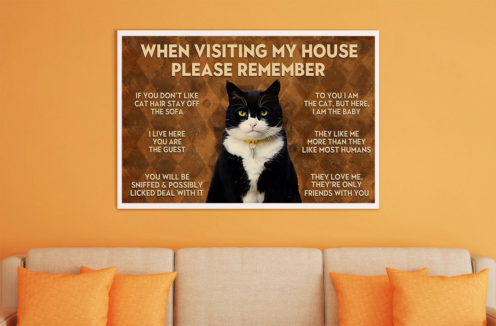 When Visiting My House Please Remember Poster Cat Rules Art Etsy