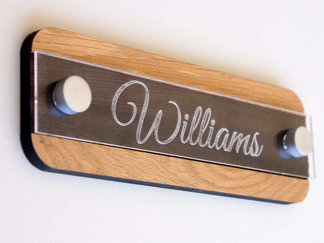 Personalized Modern Name Sign - Wood and Acrylic Door Sign ...