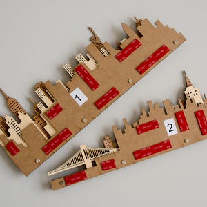 Liverpool Skyline Colored 3d Wooden Cityscape Layered Laser Cut Wall ...