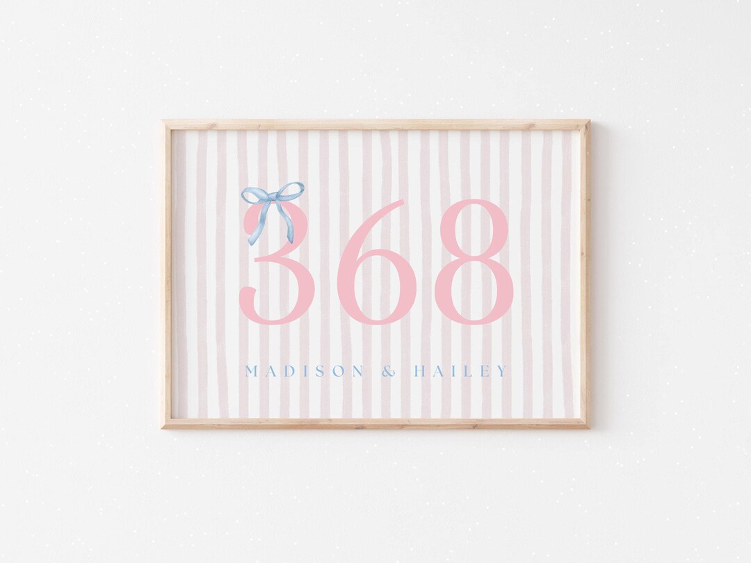 Preppy Coastal Dorm Room Sign: Personalized College Gift (digital ...