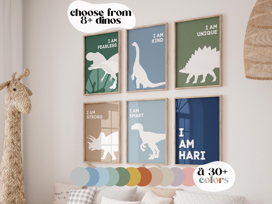 Dinosaur Print, Affirmation, Dinosaur Wall Art, Dinosaur Decor, Toddler ...