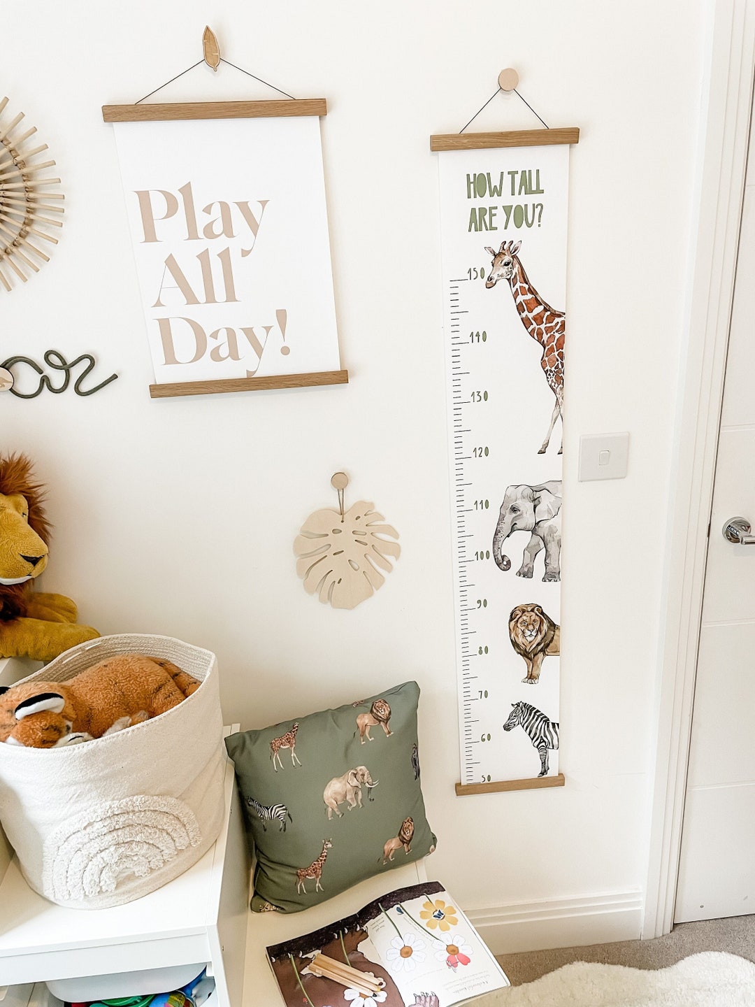 Personalised Safari Animal Height Chart Growth Chart - Etsy