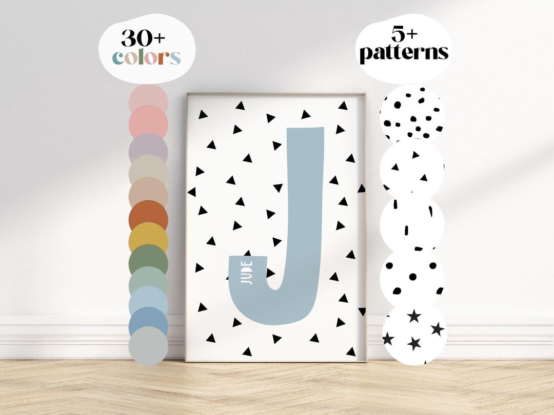 Custom Personalized Initial Name Art • Print, Framed or Canvas - Etsy ...
