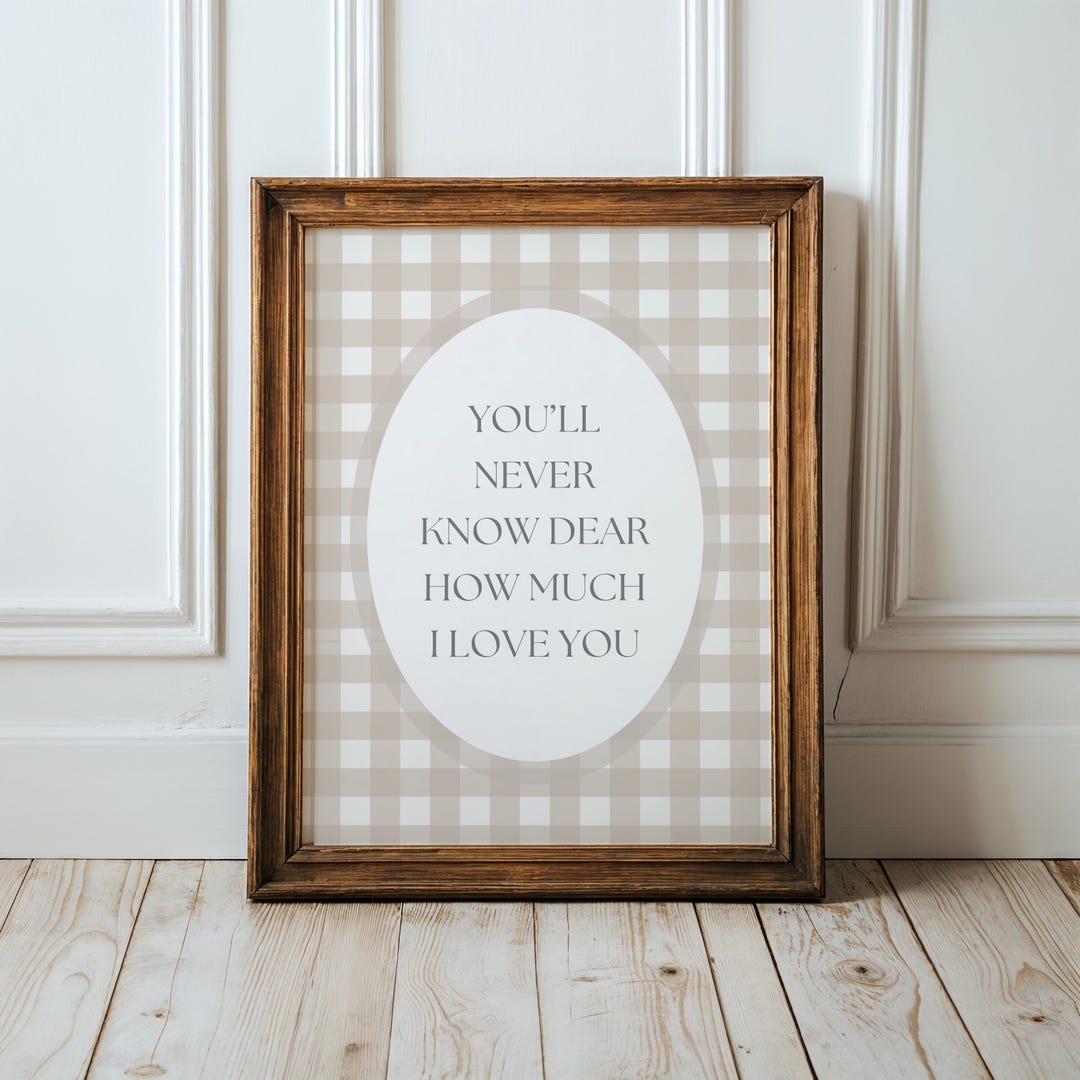 You'll Never Know Dear Nursery Print Gingham Vintage Style - Etsy