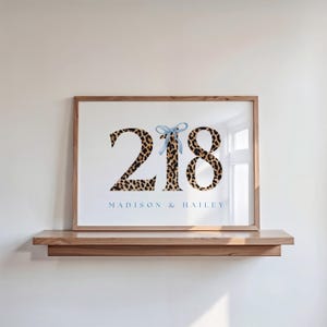 Leopard Cheetah Print Dorm Room Sign: Custom College Decor (digital ...