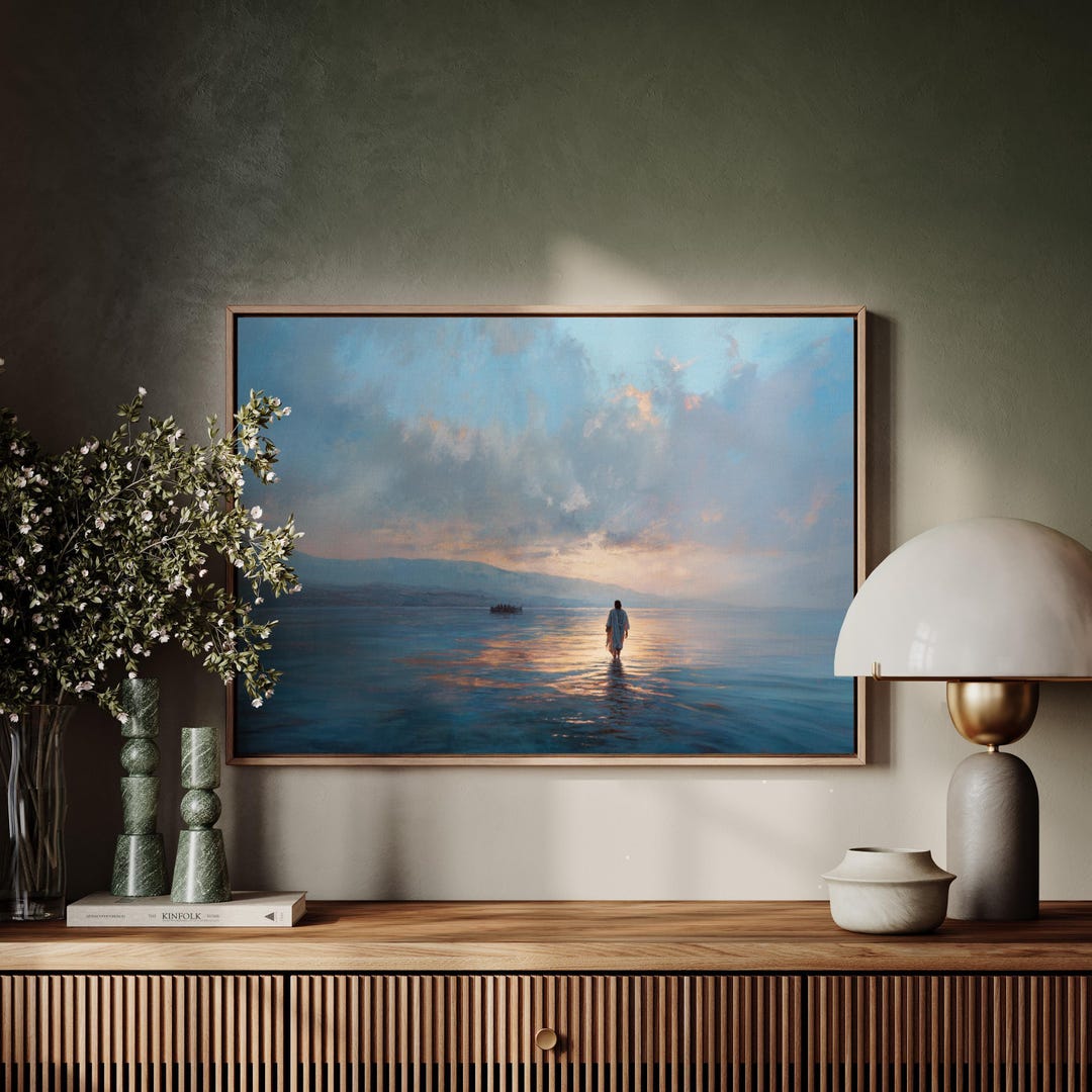 Jesus Christ Walking on Water Oil Painting Style Print - Etsy