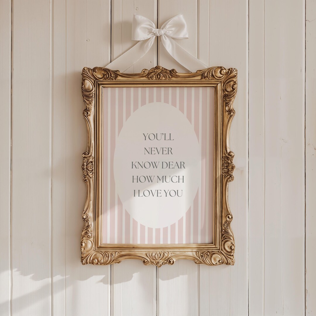 You'll Never Know Dear Quote Nursery Wall Art Print Striped Design - Etsy