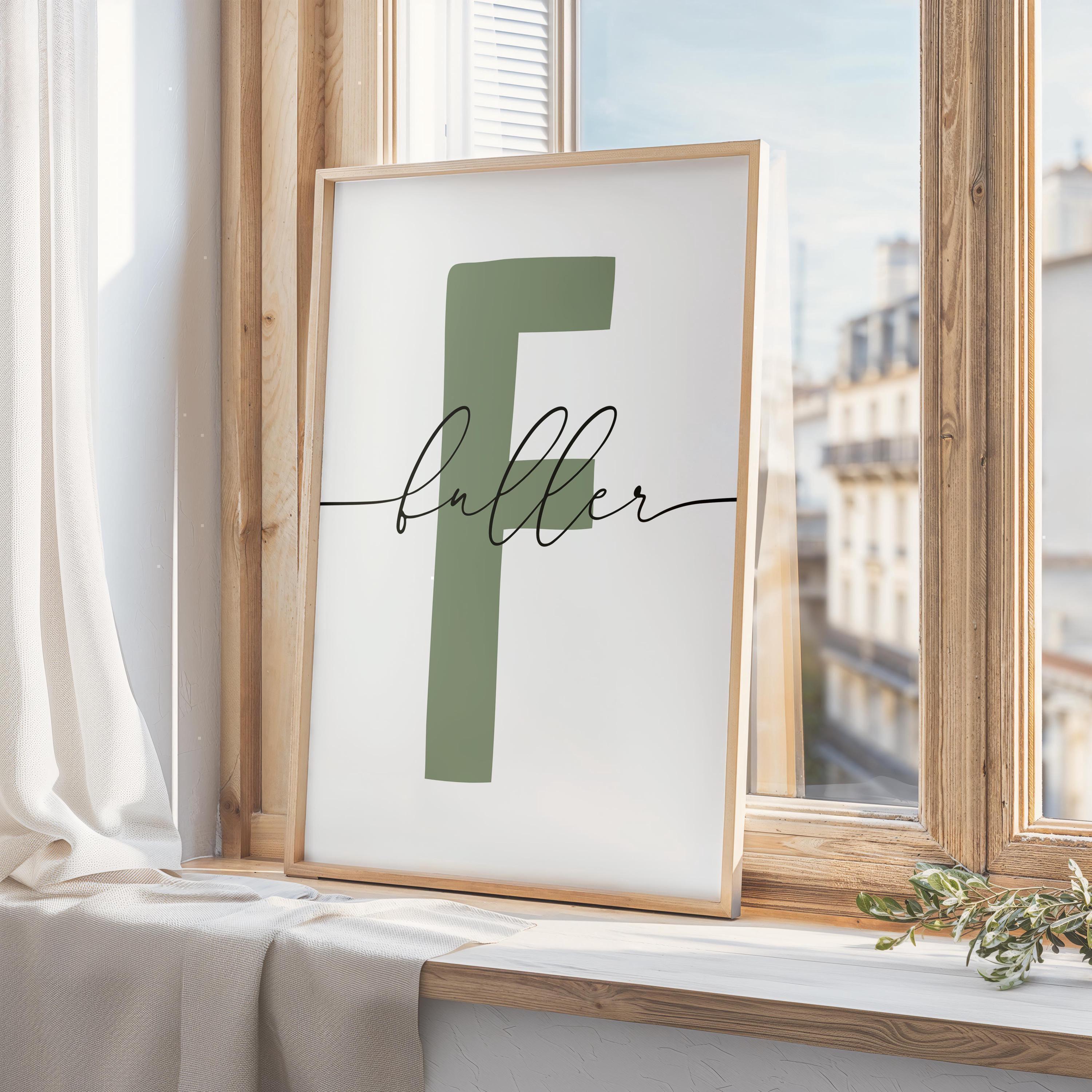 Custom Initial Print, Modern Name Sign, Personalised Initial Name Print ...