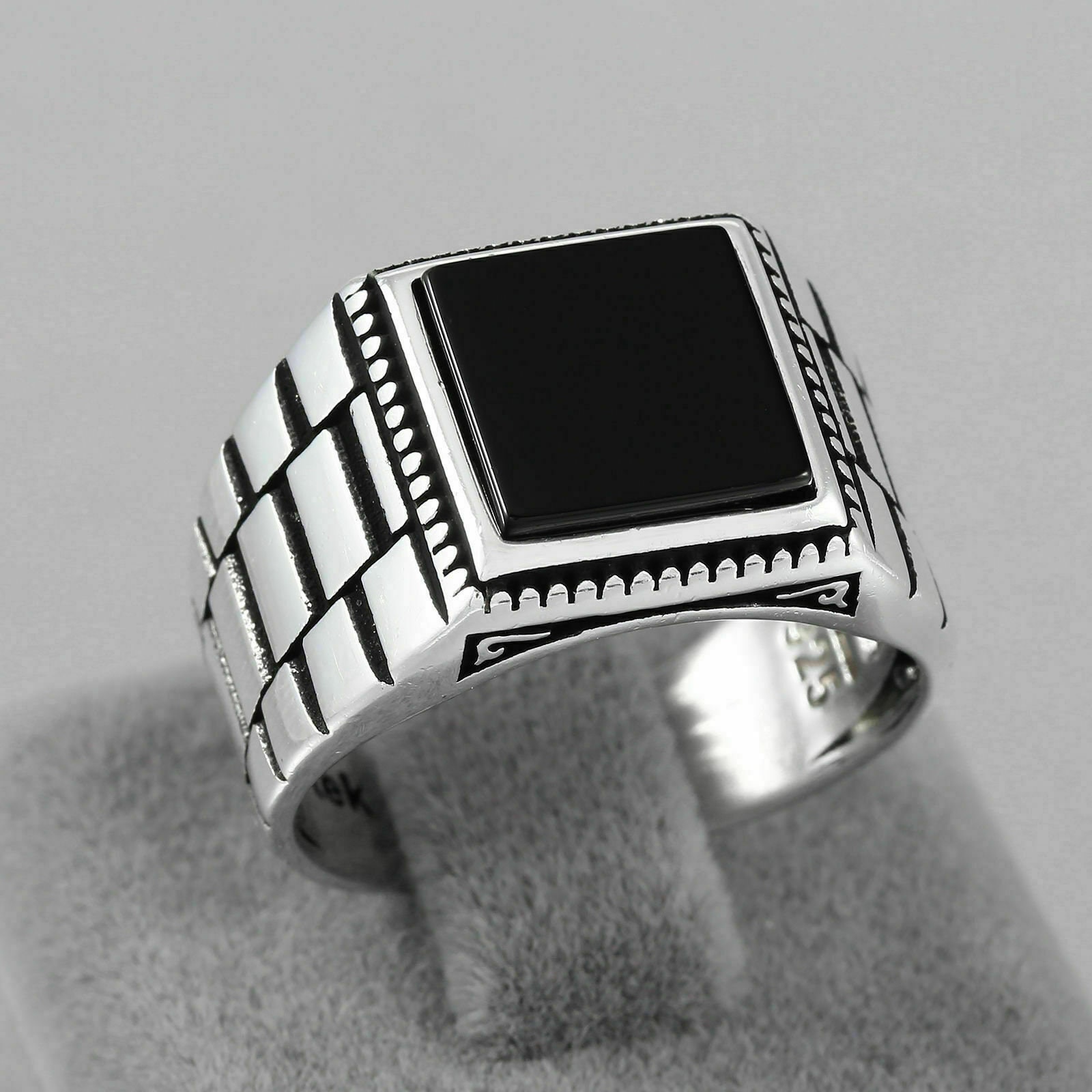 Men Ring Handmade Jewelry 925 Sterling Silver With Square Black Onyx ...
