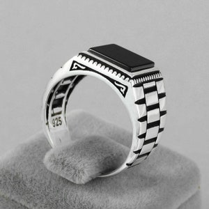 Men Ring Handmade Jewelry 925 Sterling Silver With Square Black Onyx ...