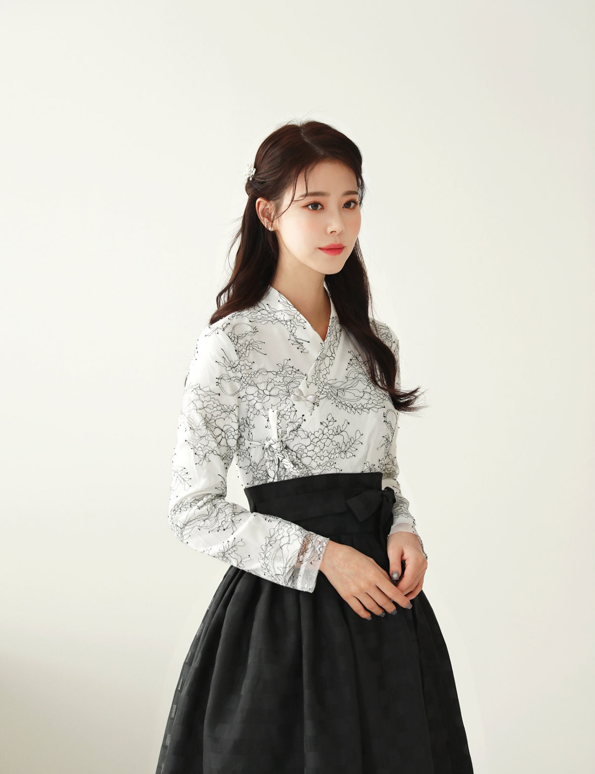White Floral Modern Hanbok Hanbok Women Korean Hanbok - Etsy Canada