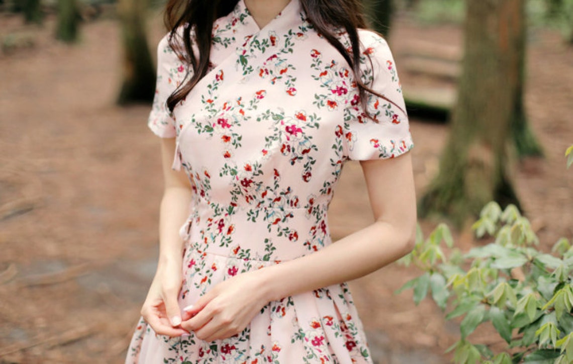 Pink Floral Pattern Modern Hanbok Hanbok Women Korean | Etsy