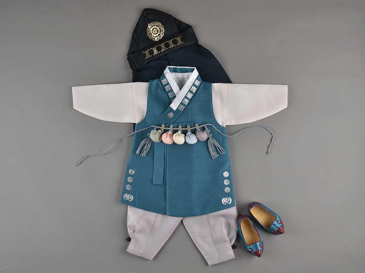 Noble Prince Dol Baby Boy Hanbok in Navy Korean 100 Days | Etsy