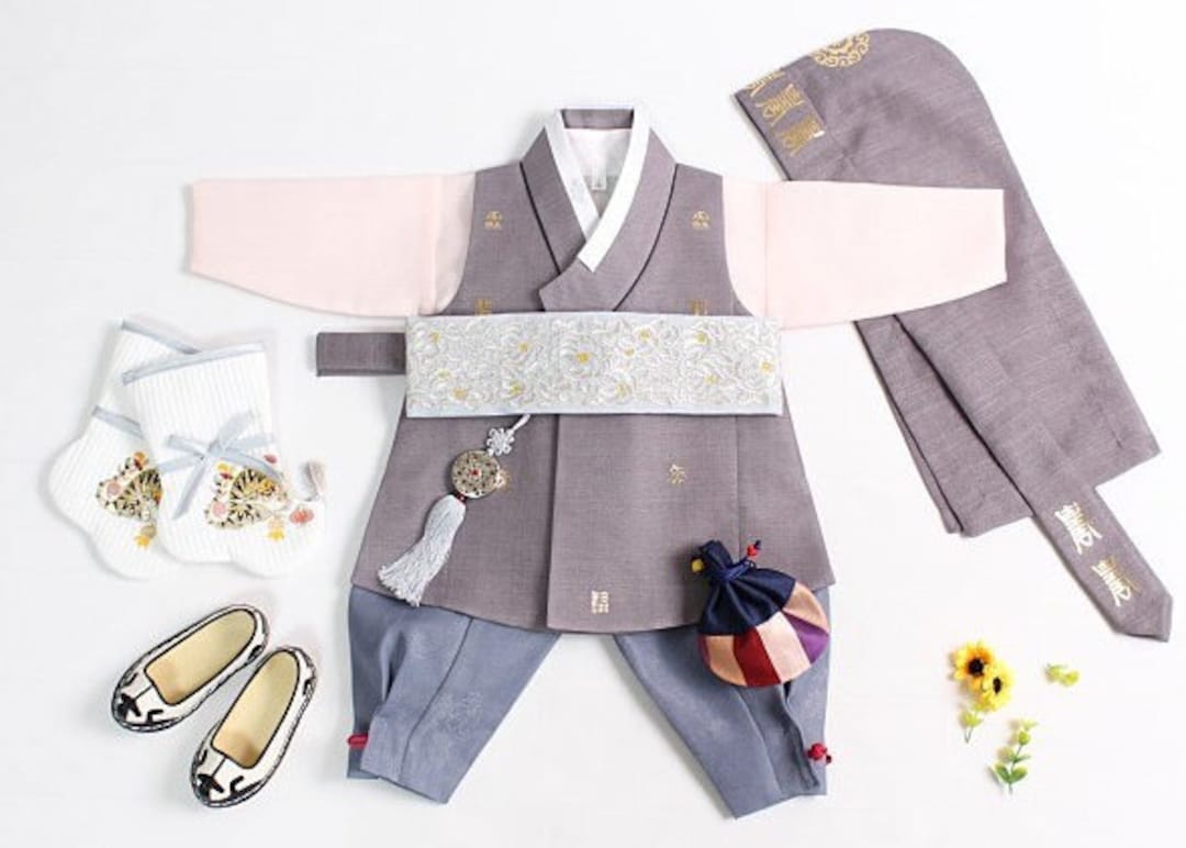 100 días Hanbok & 1-10 años / Noble Baek il y Dol Baby Boy Hanbok ...