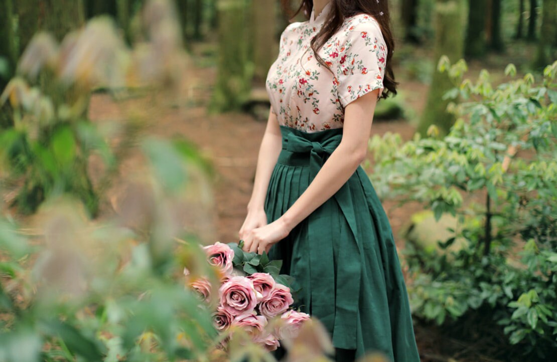 Pink Floral Pattern Modern Hanbok Hanbok Women Korean - Etsy Canada