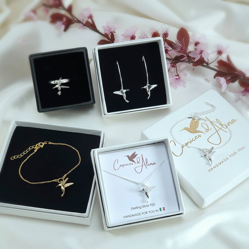 Colibri Sterling Silver 925 or Rose Gold Plated Necklace ~ Hummingbird ...