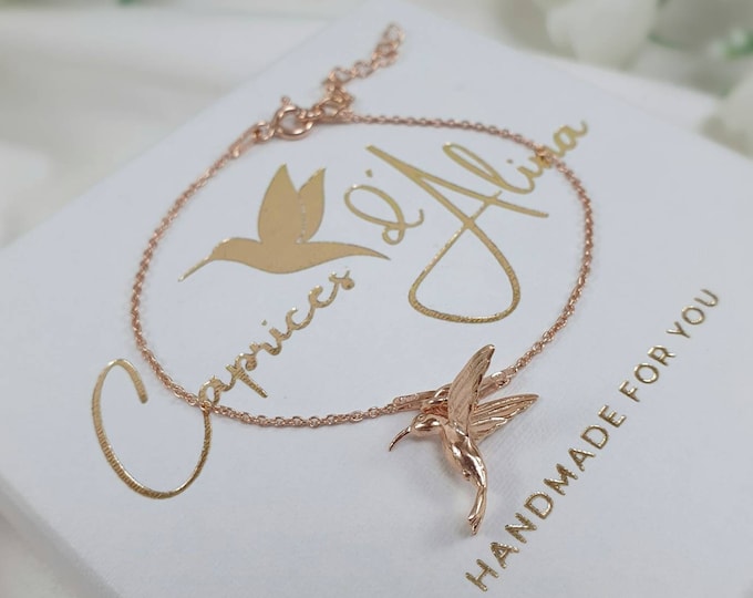 Colibri Silver 925 or Rose Gold Plated Bracelet Hummingbird Bracelet ...