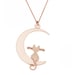 Cat on Moon Necklace Personalized Cat Lover Gift for Women - Etsy