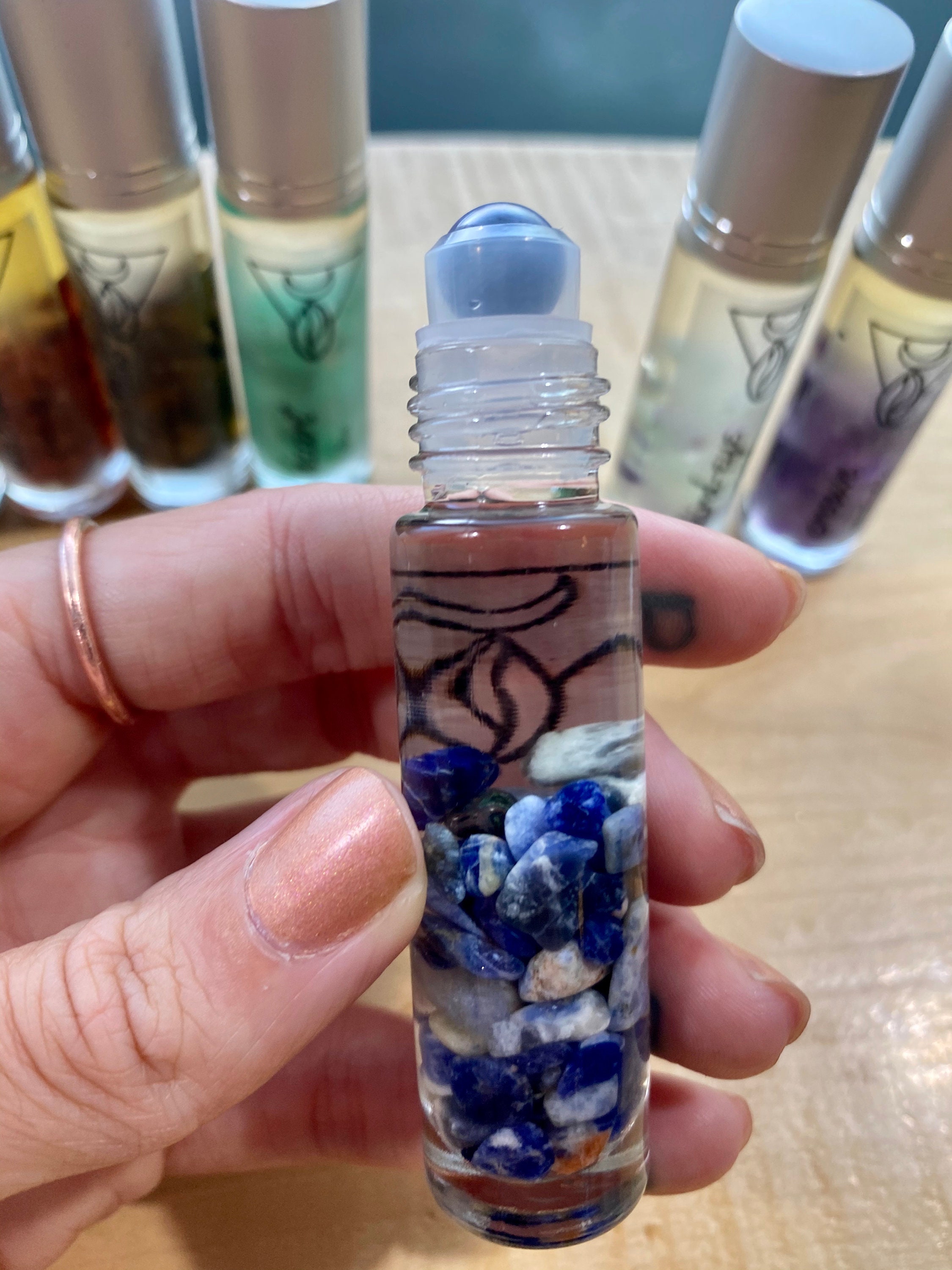 Chakra Essential Oil Crystal Infused set Aromatherapy | Etsy