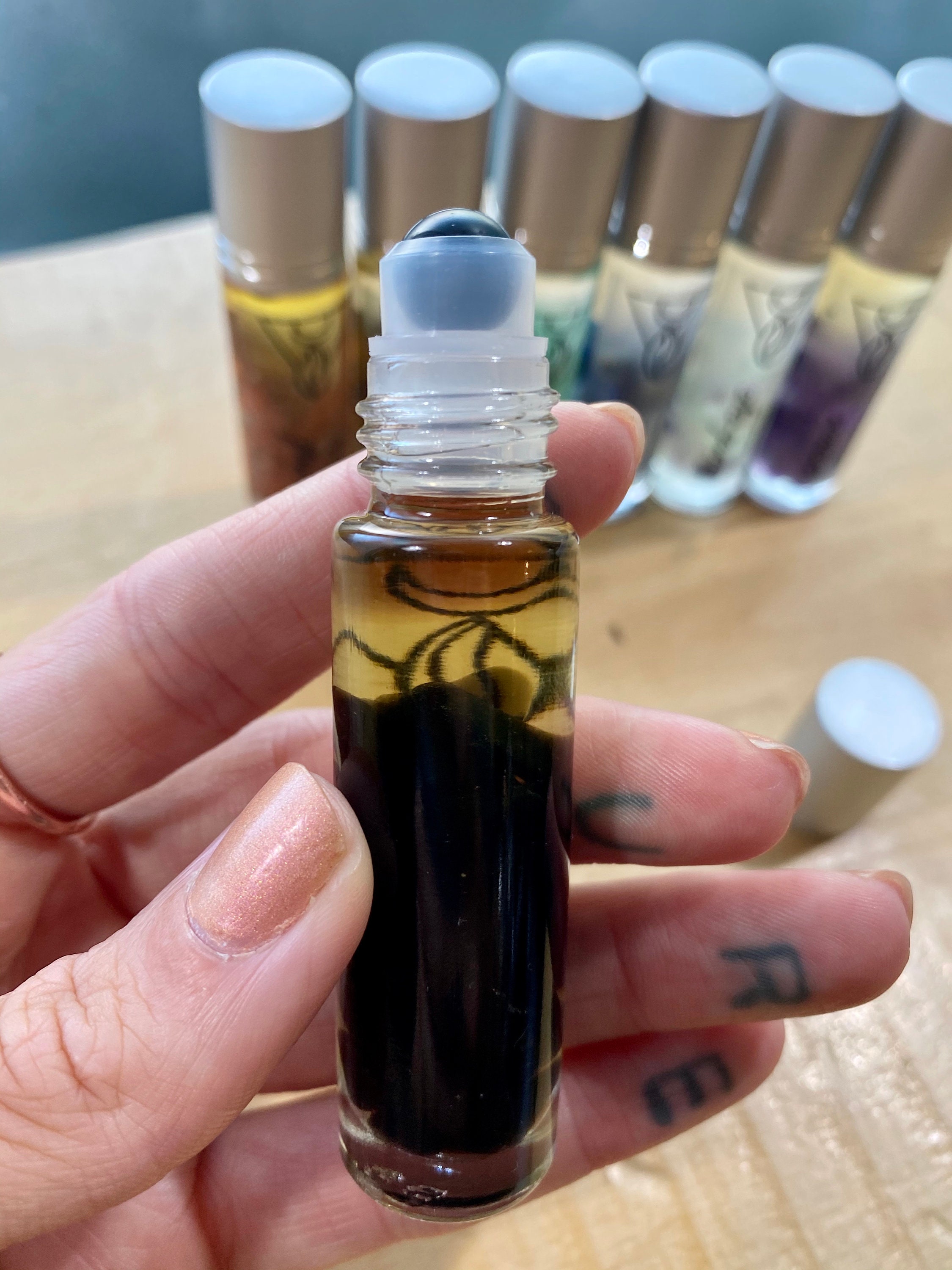 Chakra Essential Oil - Crystal Infused Set -aromatherapy Natural ...