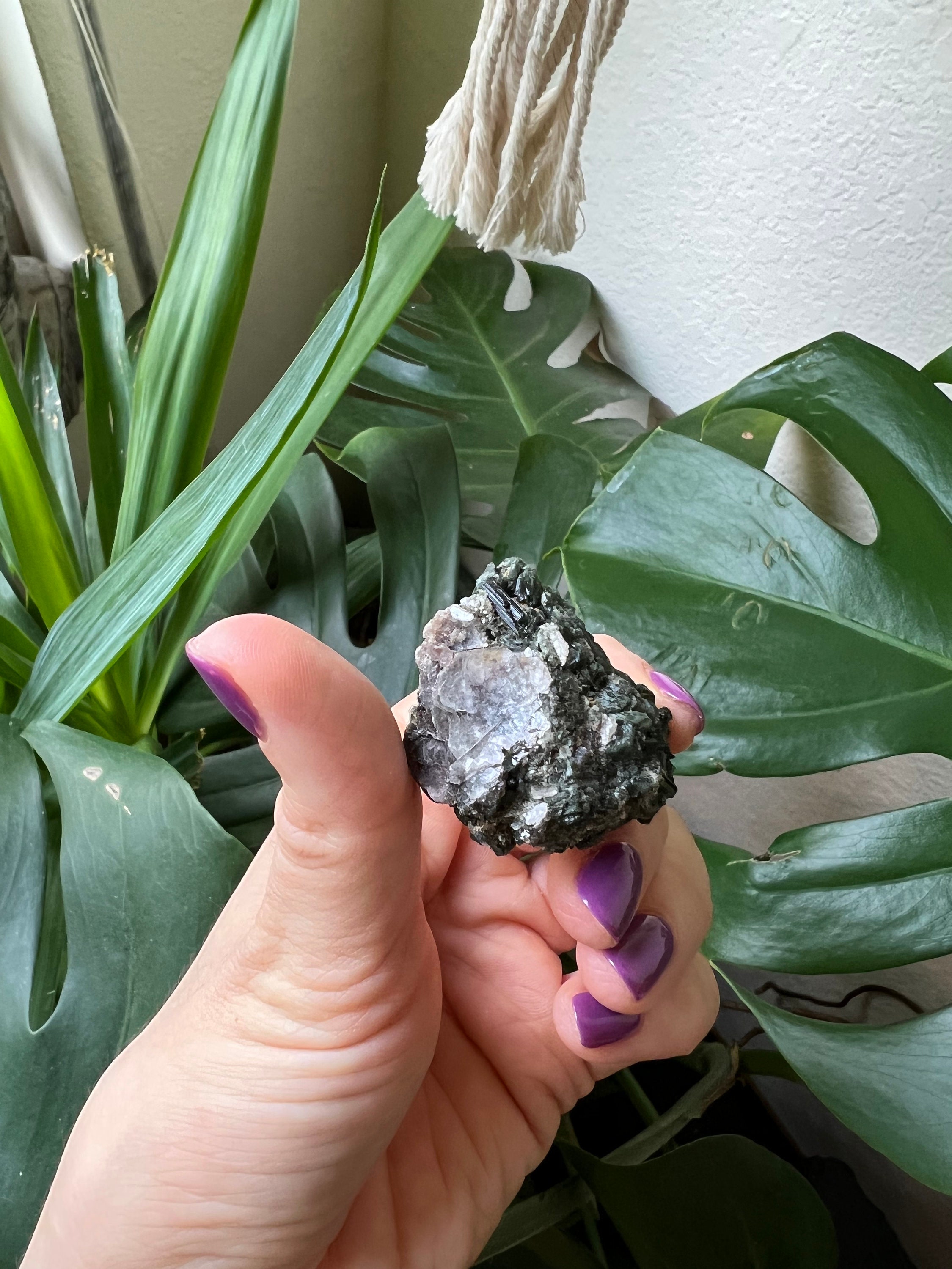 Green Tourmaline Cluster with Mica Crystal - Powerful Cluster - High ...