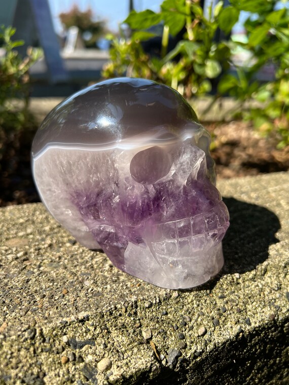 Amethyst Geode Skull
