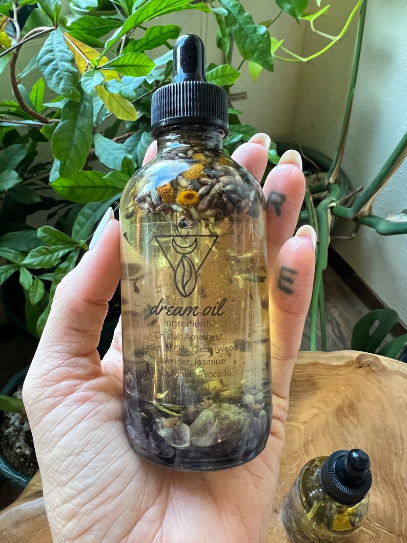 Dream Essential Oil Crystal Infused Body and Massage Oil - Jasmine ...