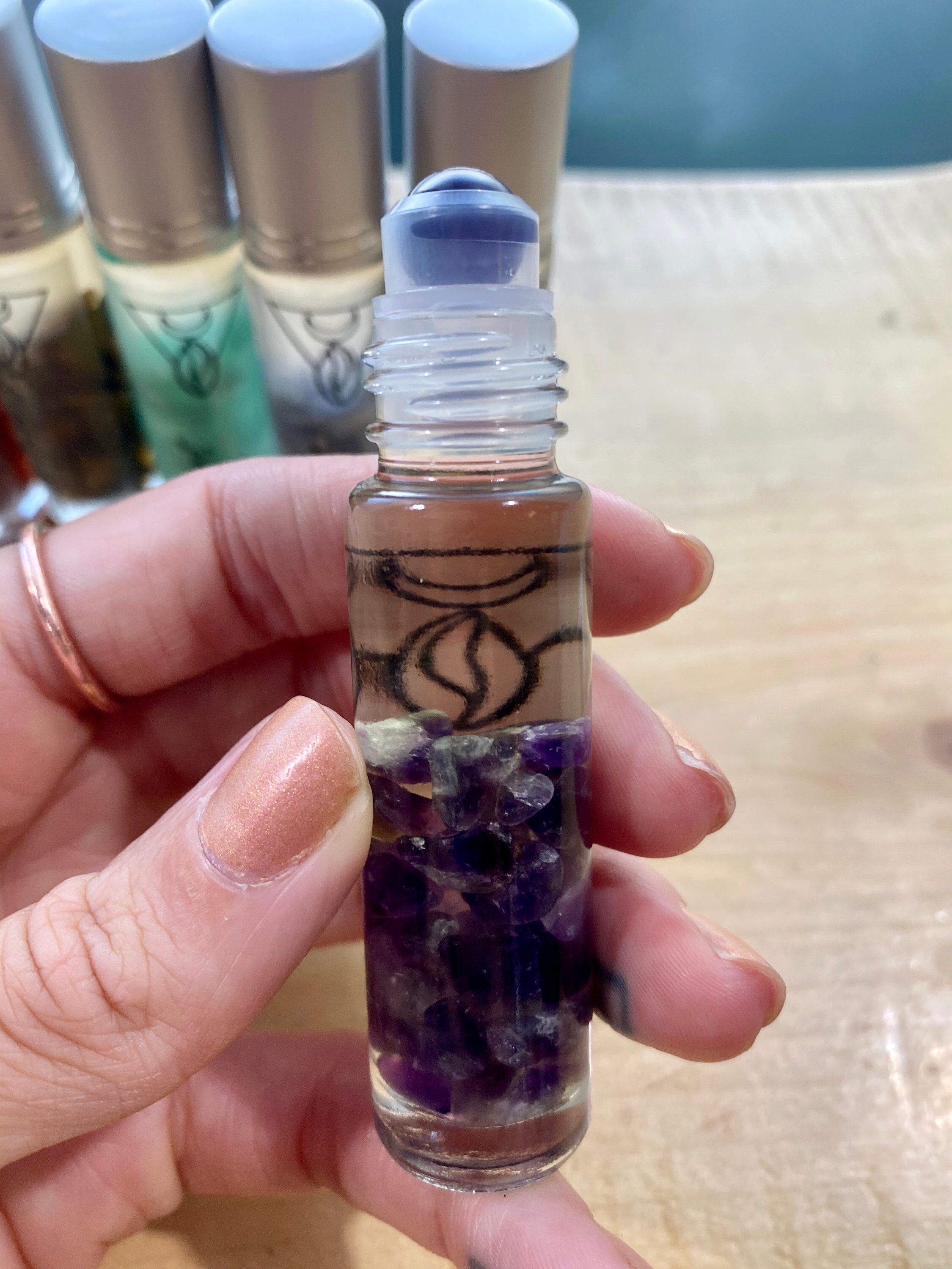 Chakra Essential Oil Crystal Infused set Aromatherapy | Etsy