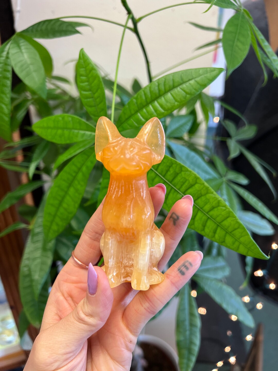 Orange Calcite Sphynx Cat Crystal Carving Healing, Happiness, Cat Magic ...