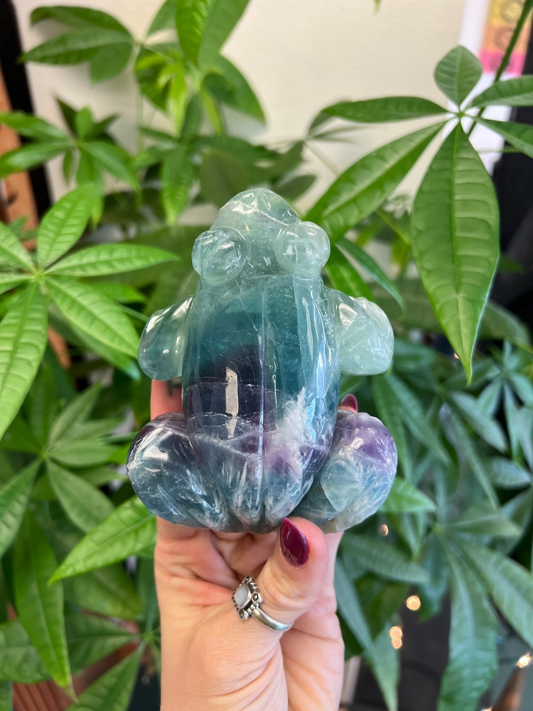 Rainbow Fluorite Crystal Frog - Hand Carved, Adorable, Protection ...