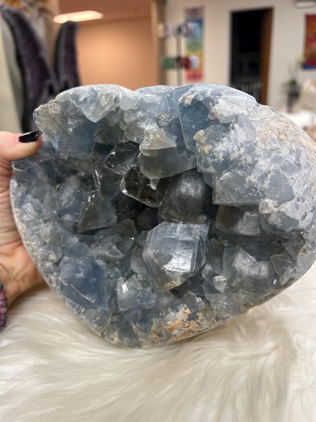 Raw Large Celestite Crystal Heart - Large Beautiful Points - Angel ...