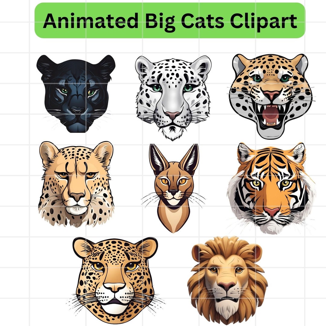 Predators Clipart, Tiger Face Png, Wildcat Png, Panther Clipart, Jaguar ...