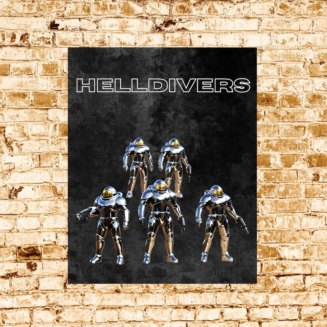 Helldivers 2 Poster, Helldivers Game Poster, Helldivers Metallic 3d ...