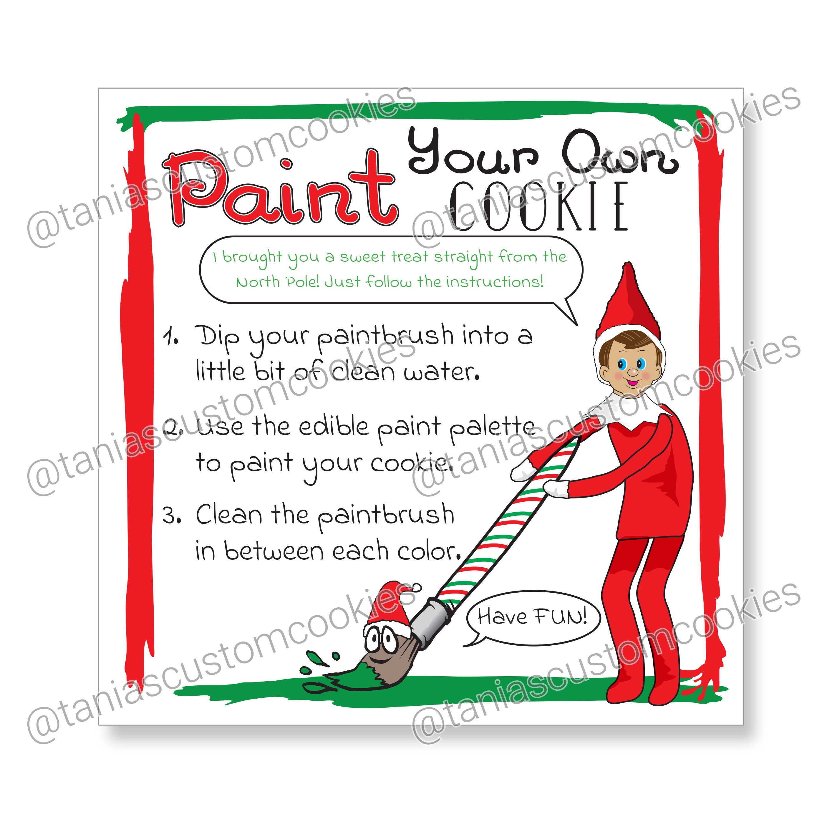 Printable PYO paint Your Own Christmas Elf Instructions - Etsy