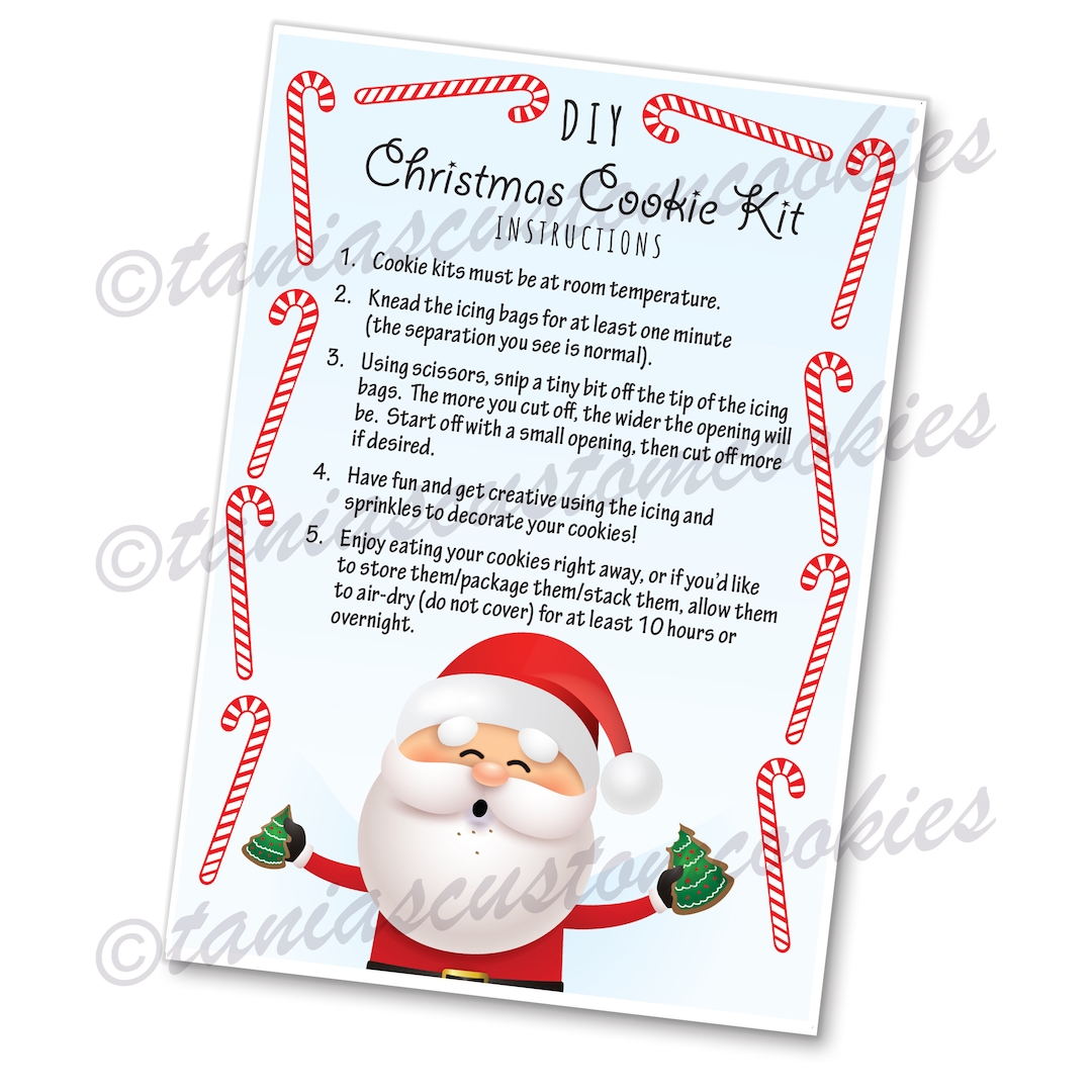 Printable DIY Christmas Cookie Kit 3.5 X 5 Inch Instruction Cards - Etsy
