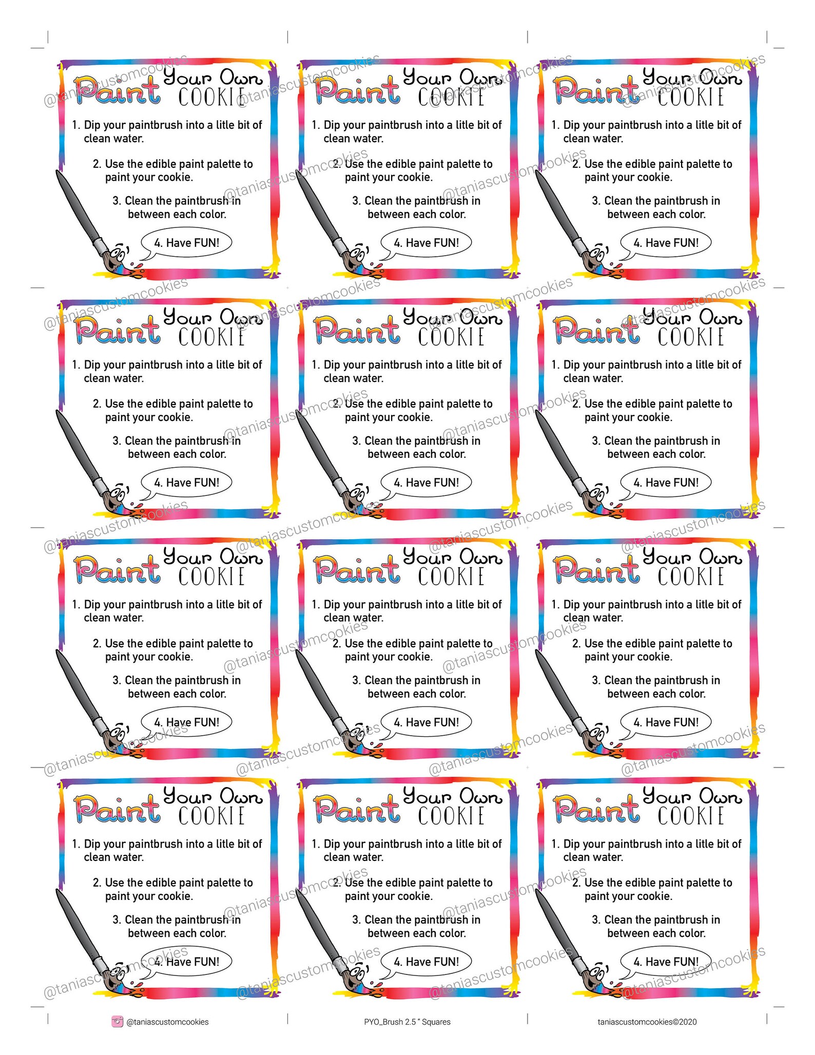 Printable PYO (paint Your Own) Instructions - Etsy