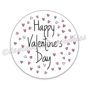 Printable Valentine's Day 2” Circle Tags Happy Valentine’s Day Gift ...