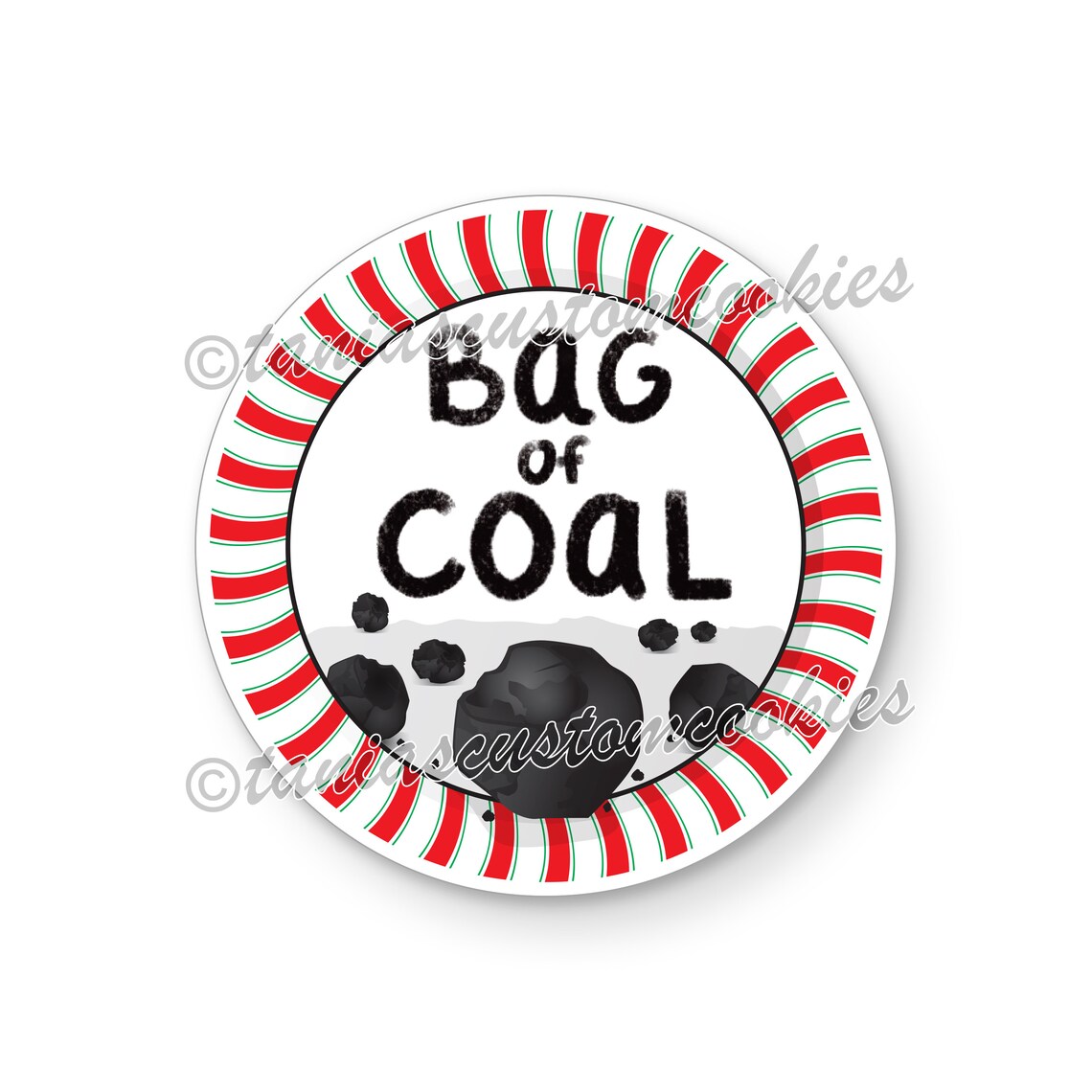 Printable Christmas Bag of Coal 2 Cookie Gift Tags - Etsy