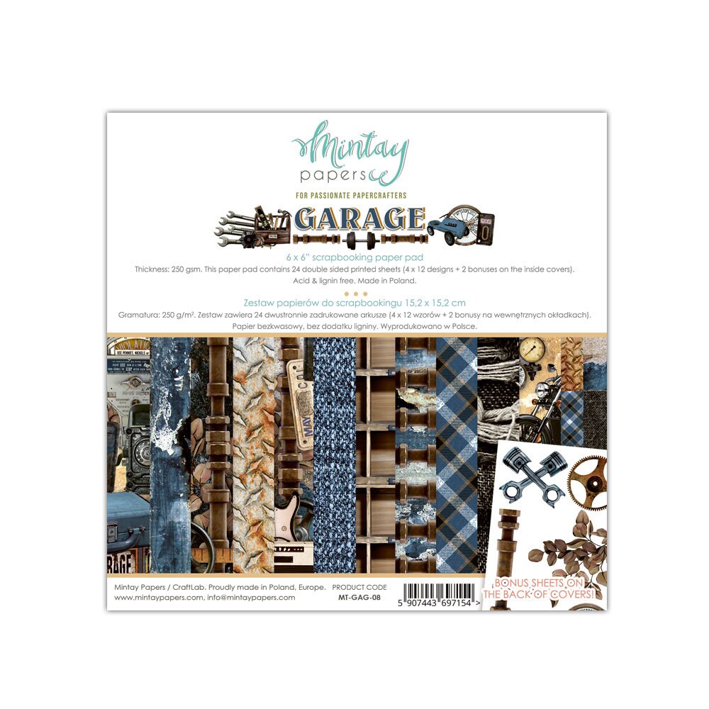 Garage Scrapbooking Collection Kit by Mintay Papers, Vintage Masculine ...
