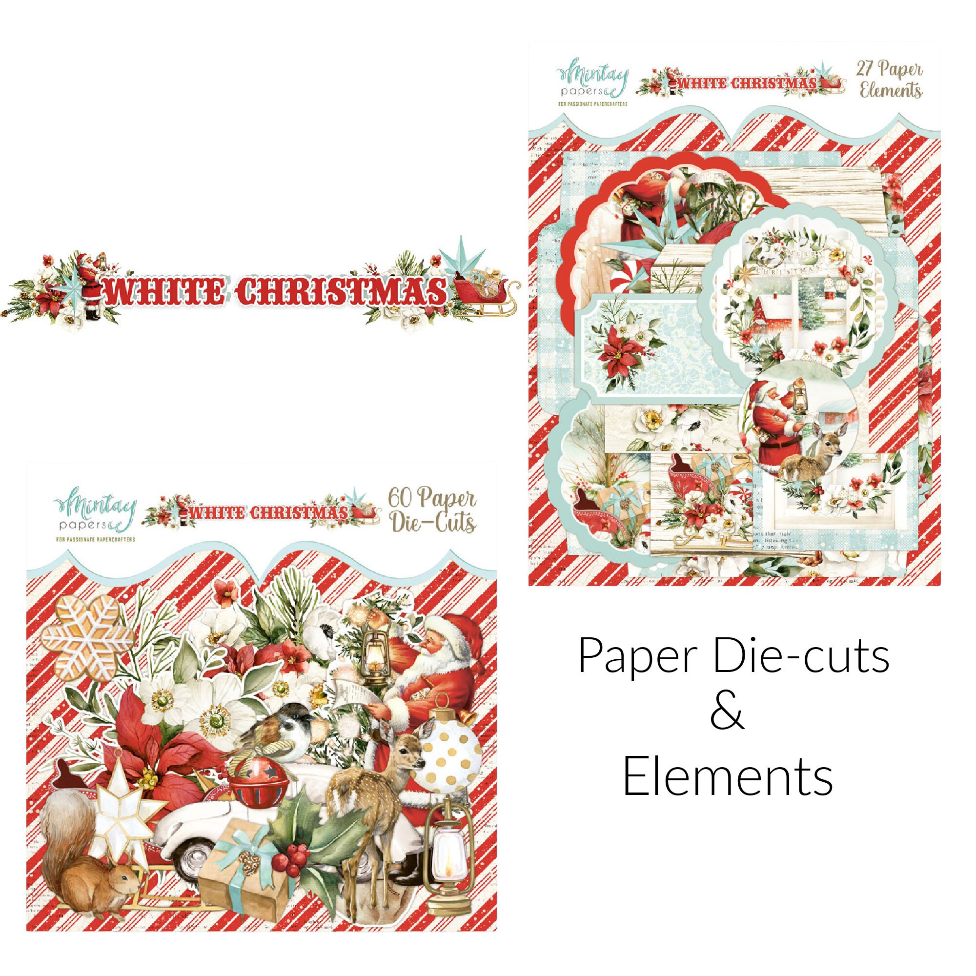 White Christmas Scrapbooking Collection Kit by Mintay Papers, Christmas ...
