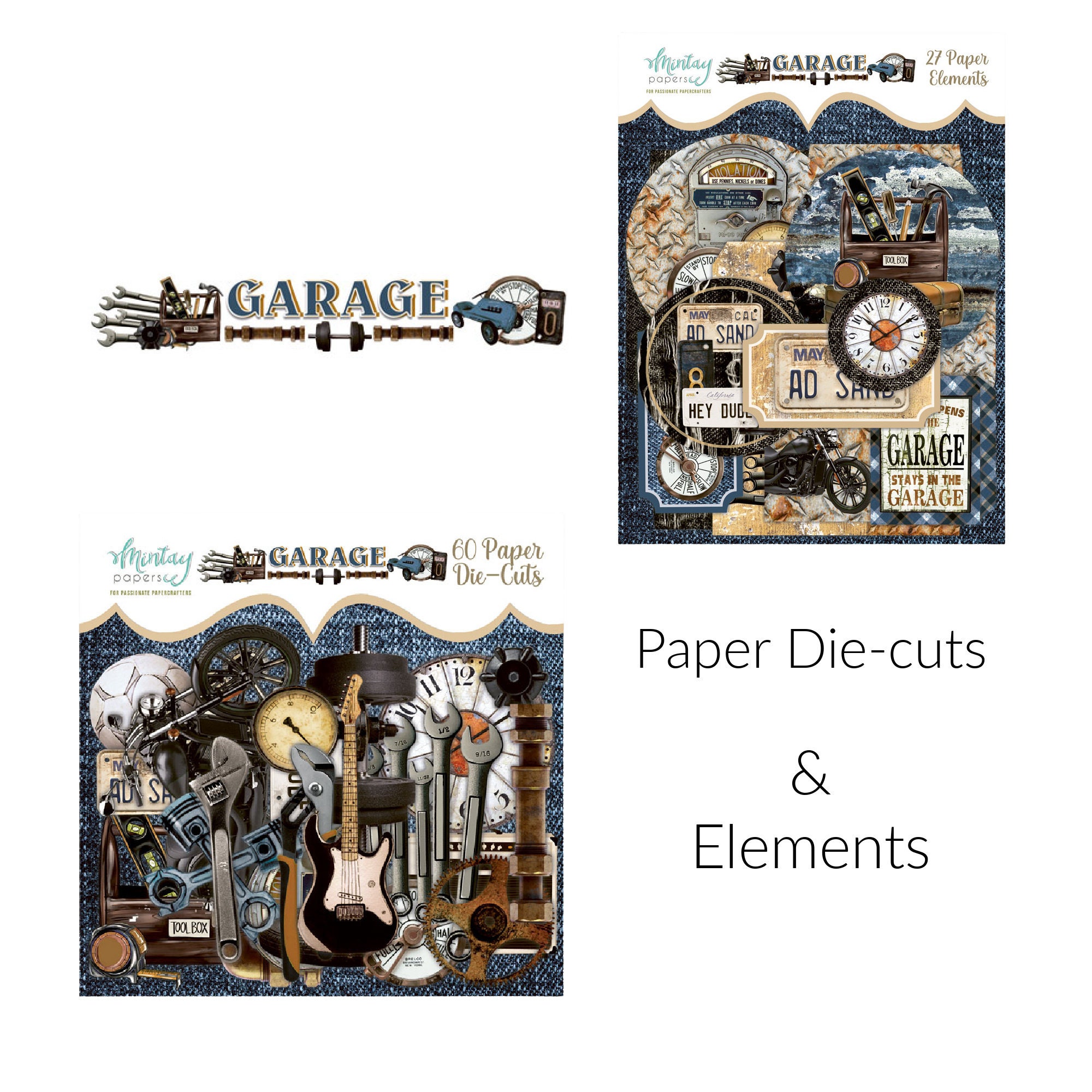 Garage Scrapbooking Collection Kit by Mintay Papers, Vintage Masculine ...