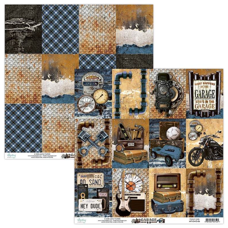 Garage Scrapbooking Collection Kit by Mintay Papers, Vintage Masculine ...