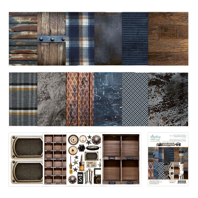 Garage Scrapbooking Collection Kit by Mintay Papers, Vintage Masculine ...