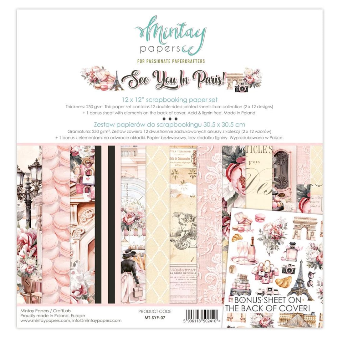 See You in Paris Scrapbooking Collection by Mintay, Travel Love ...