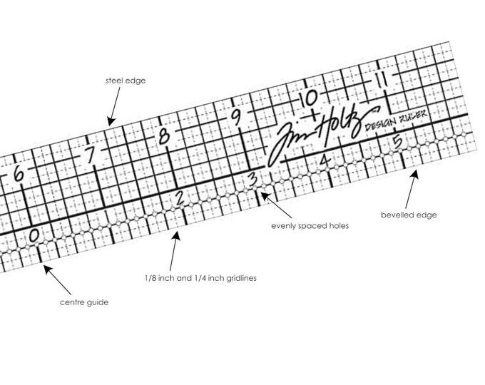 Tim Holtz Acrylic Ruler 12" With Centers, Precision Design Ruler in ...