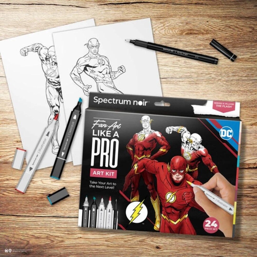 The Flash DC Comics Coloring Kit by Spectrum Noir With Instructions ...