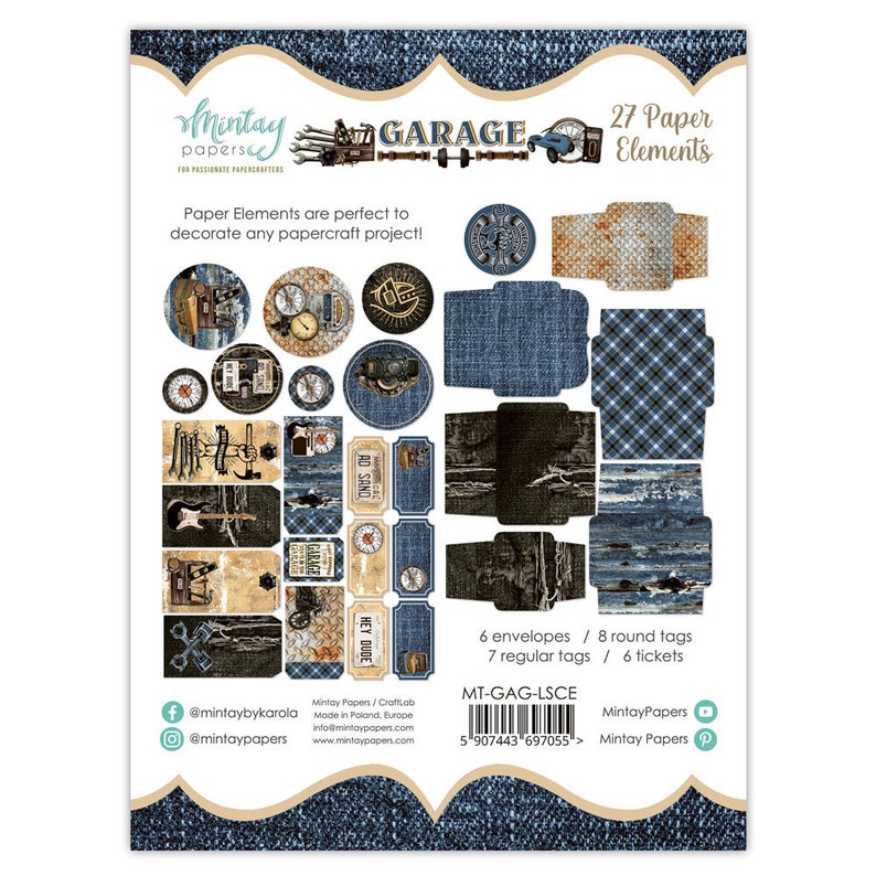 Garage Scrapbooking Collection Kit by Mintay Papers, Vintage Masculine ...