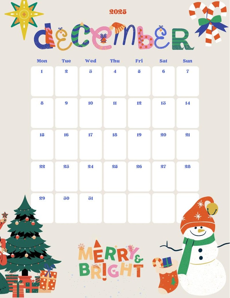 2025 Christmas Calendar - Etsy