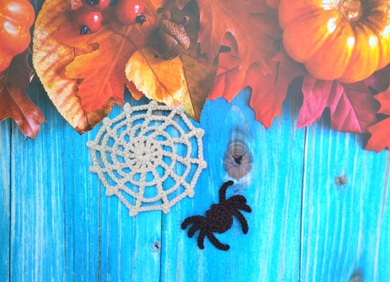 Easy Spider and Web Crochet Applique Pattern Crochet Tutorial | Etsy