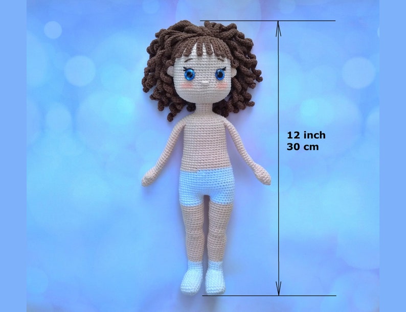 Christmas Crochet Amigurumi Doll Pattern, 12 Inch Doll Clothes Pattern ...